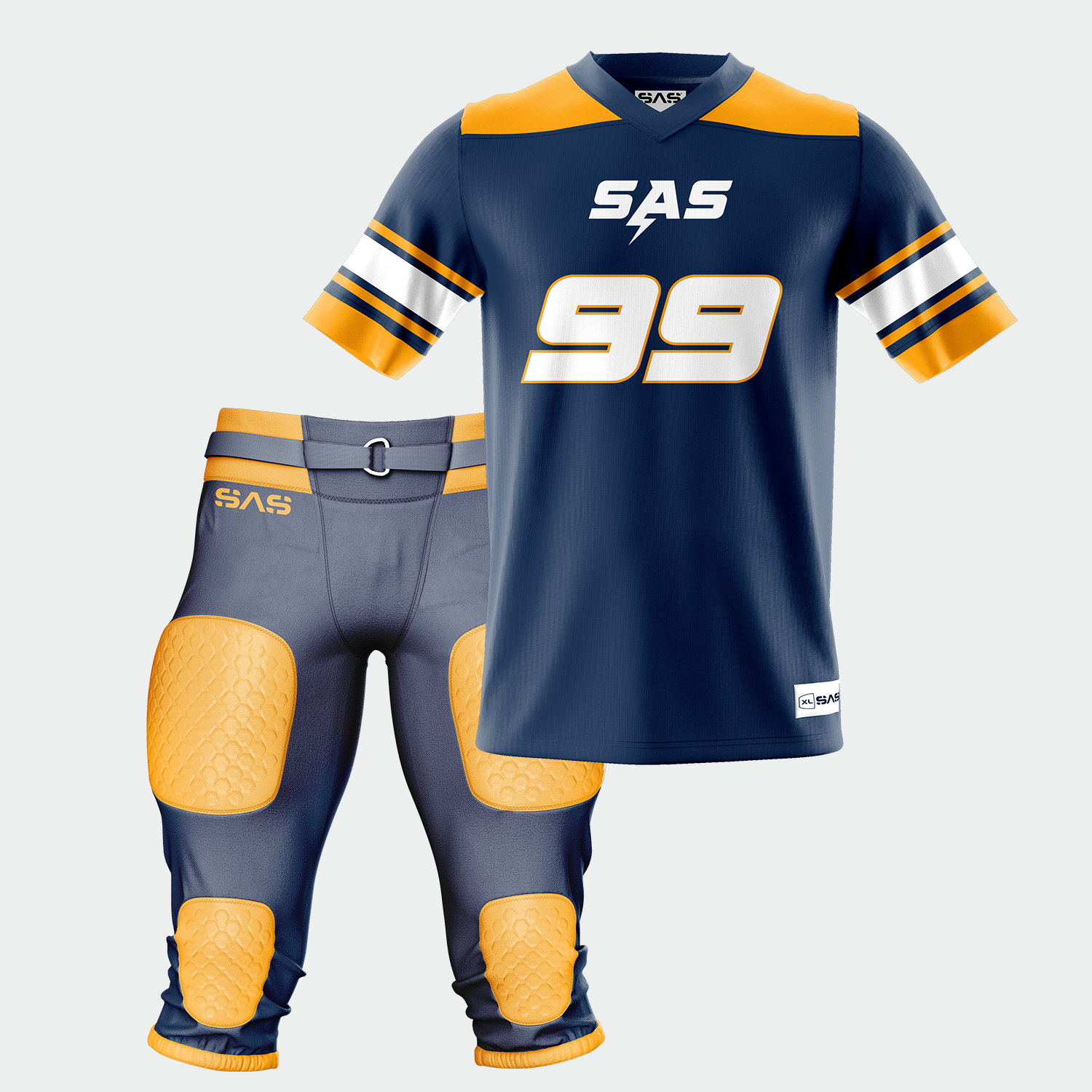SAS Apparel | SAS Sublimated Blue & Gold American Football Uniform